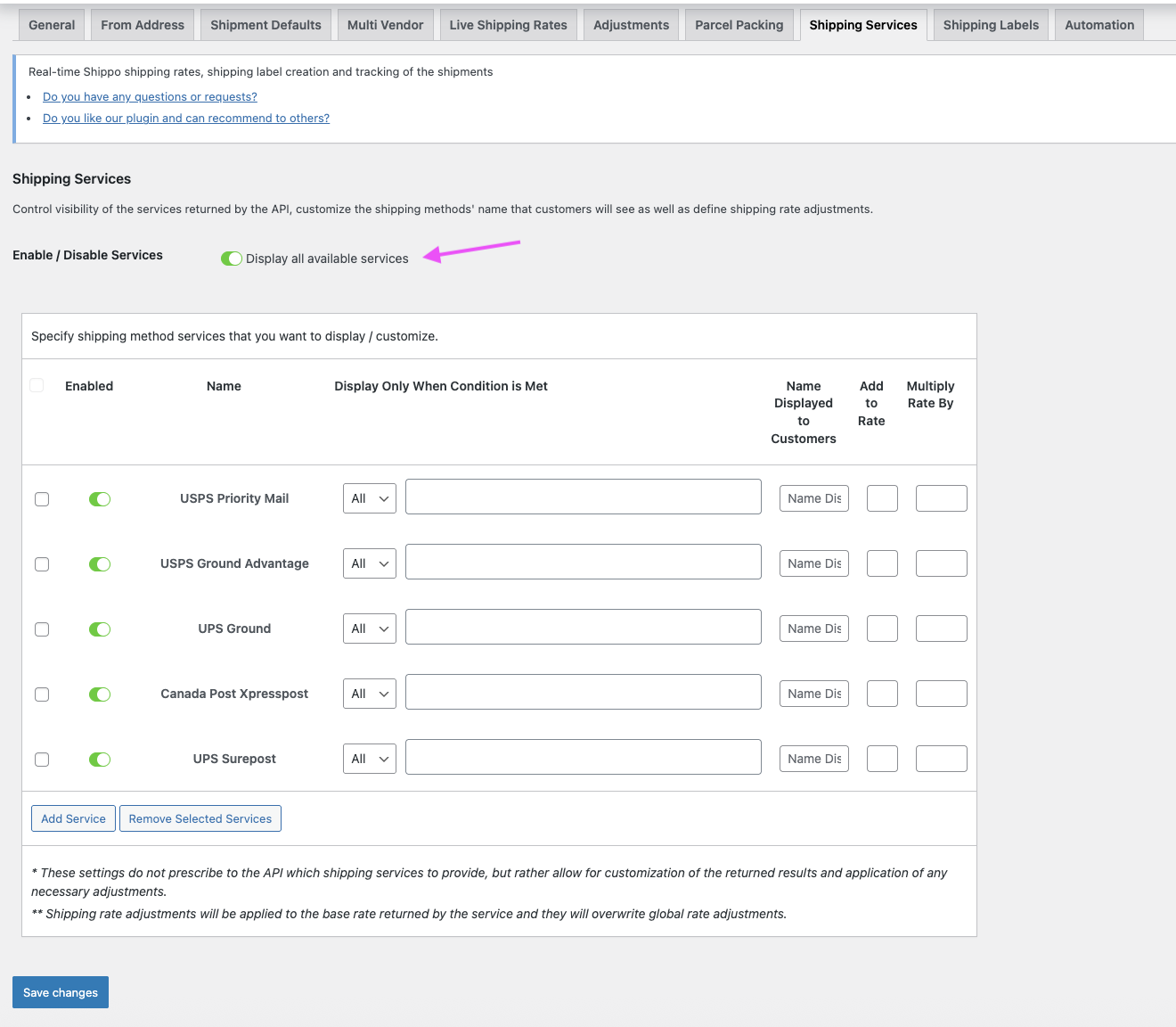 How to know what shipping services are available for customers ...