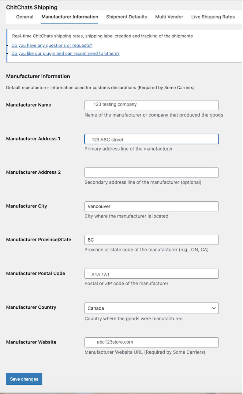Manufacturer Information Guidelines - 1TeamSoftware
